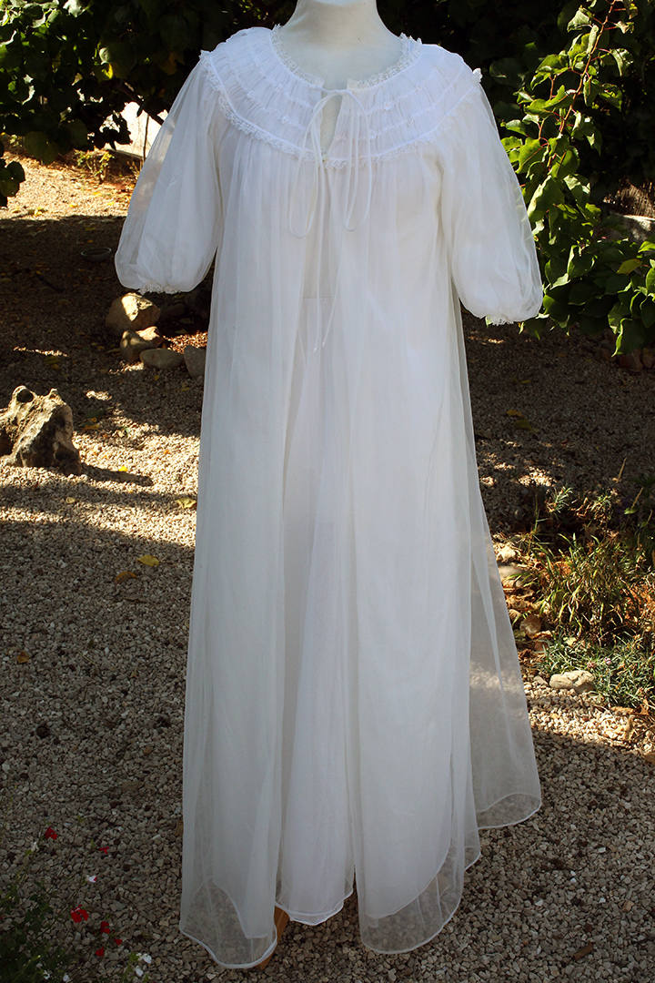60's New York White Negligee Set - Vintage Xaló